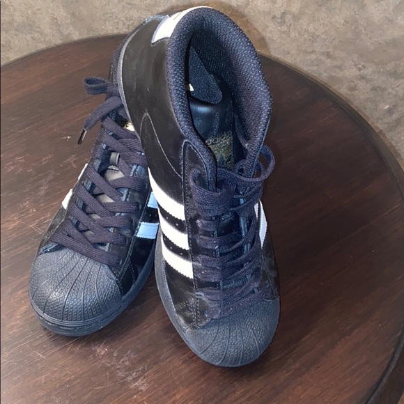 adidas | Shoes | Adidas New Size 5 High Tops Sneakers Black | Poshmark